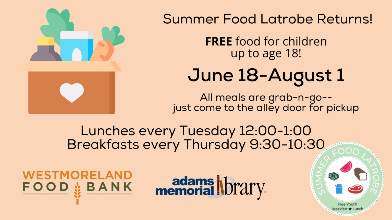 Adams Memorial Library – 1112 Ligonier Street, Latrobe PA 15650 * 724 ...